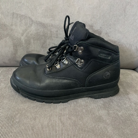 Timberland | Shoes | Timberland 96948 Black Leathernylon Laceup Euro ...